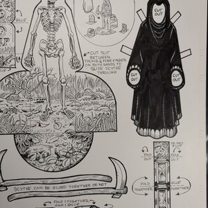ORIGINAL Artwork-the Grim Reaper Paper Doll - Etsy