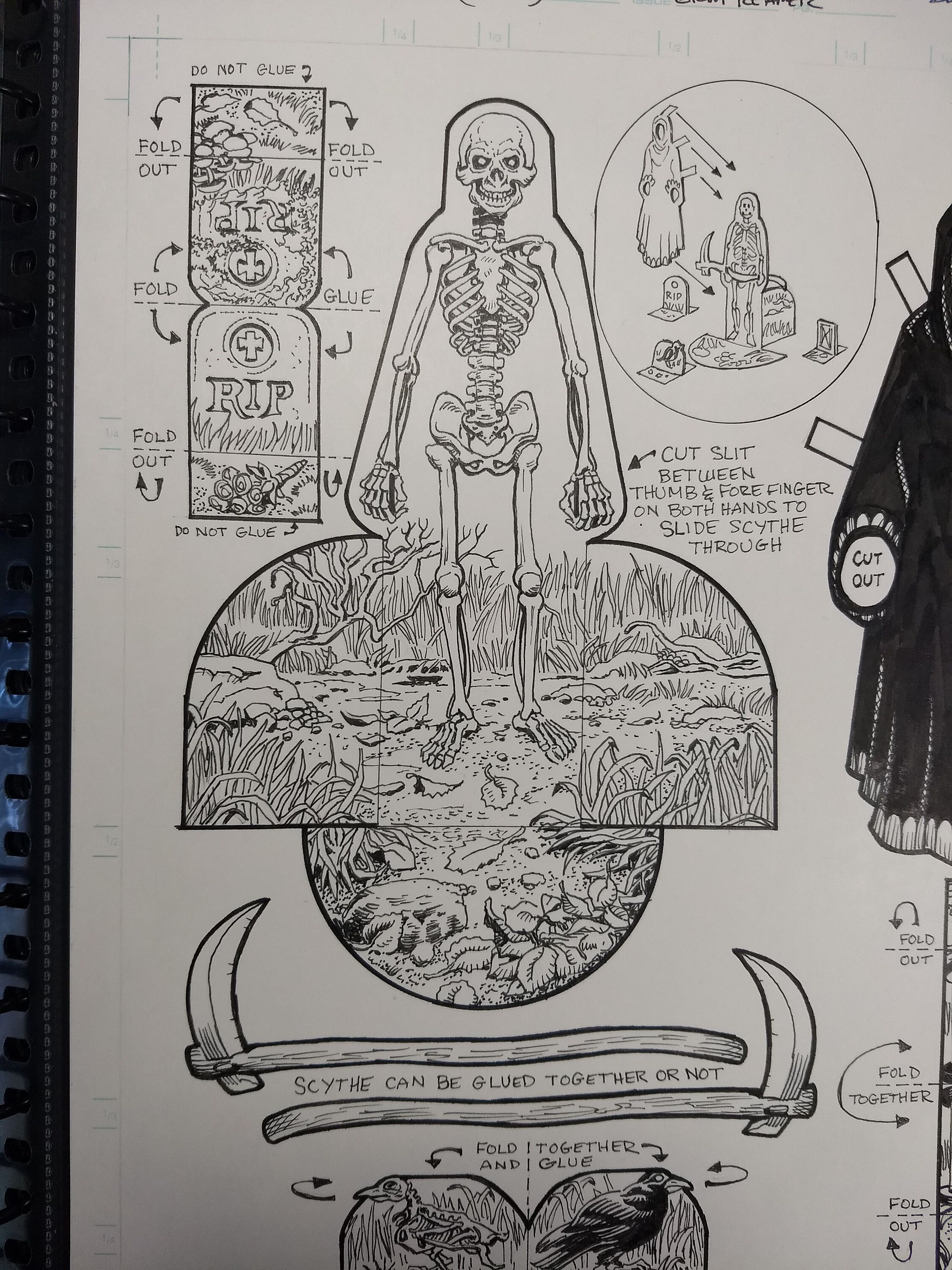 ORIGINAL Artwork-the Grim Reaper Paper Doll - Etsy