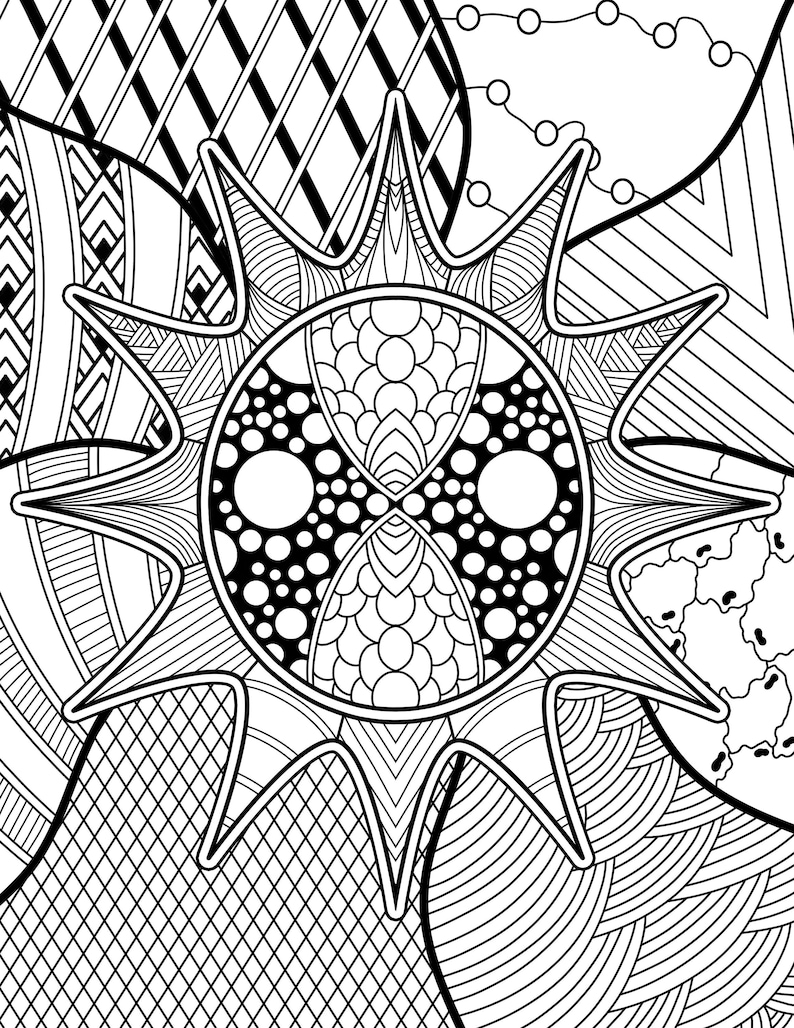 Printable Adult Coloring Pages for Anxiety Relief and Relaxation - Etsy ...