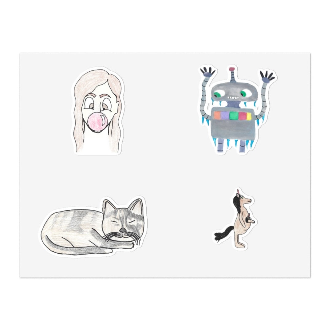 Cute Characters Sticker Sheets, Christmas Gift, Nice, Birthday Gift ...