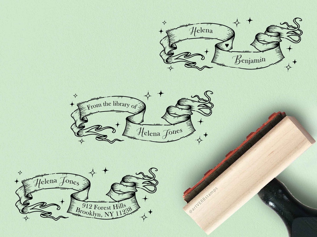 Marauders Map Stamp Book Stamp Custom Library Stamp From the Library of ...