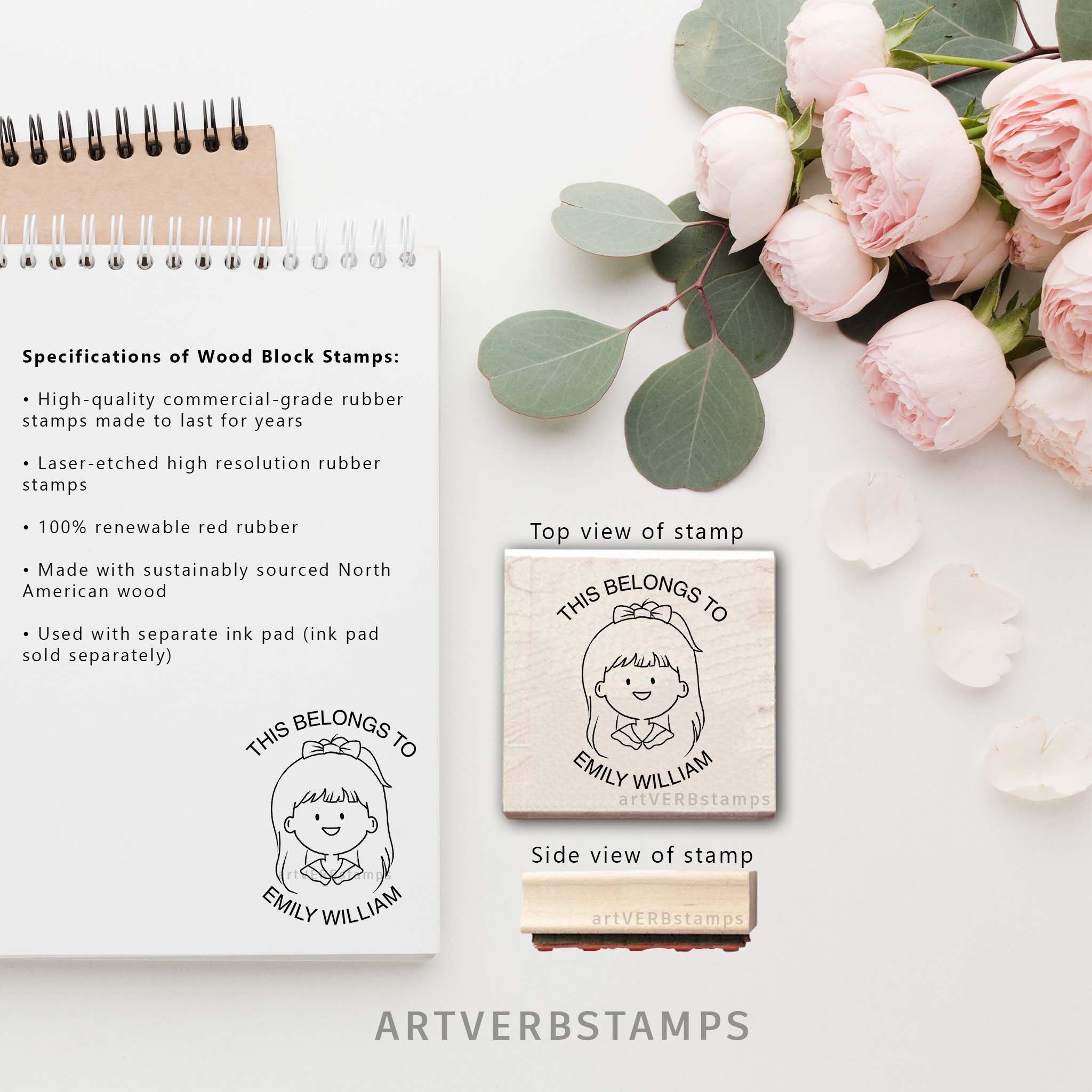 Stamp Teacher Personalized Library Stamp for Her Custom Face Stamp DIY ...