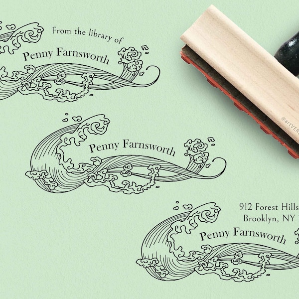 Wave Rubber Stamp - Etsy