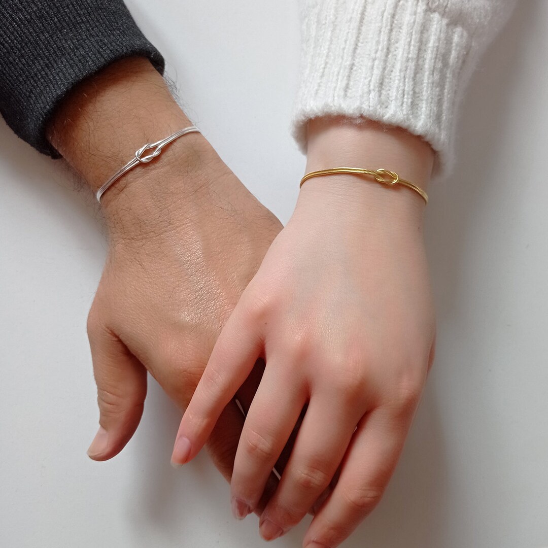Knot Bracelet Sterling Silver Knot Bracelet Bridesmaid Couple Knot ...
