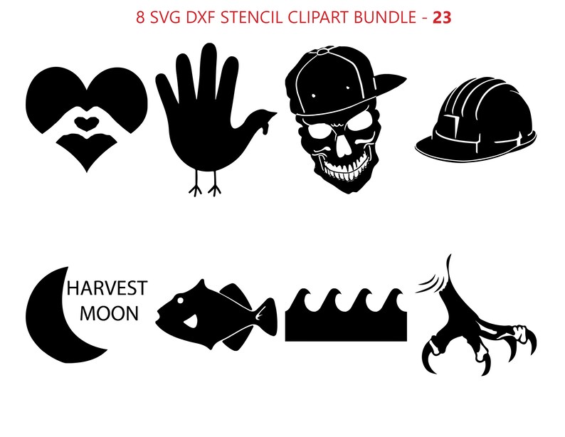 8 Svg Dxf Stencil Clipart Bundle for Room Wall Decor - Etsy