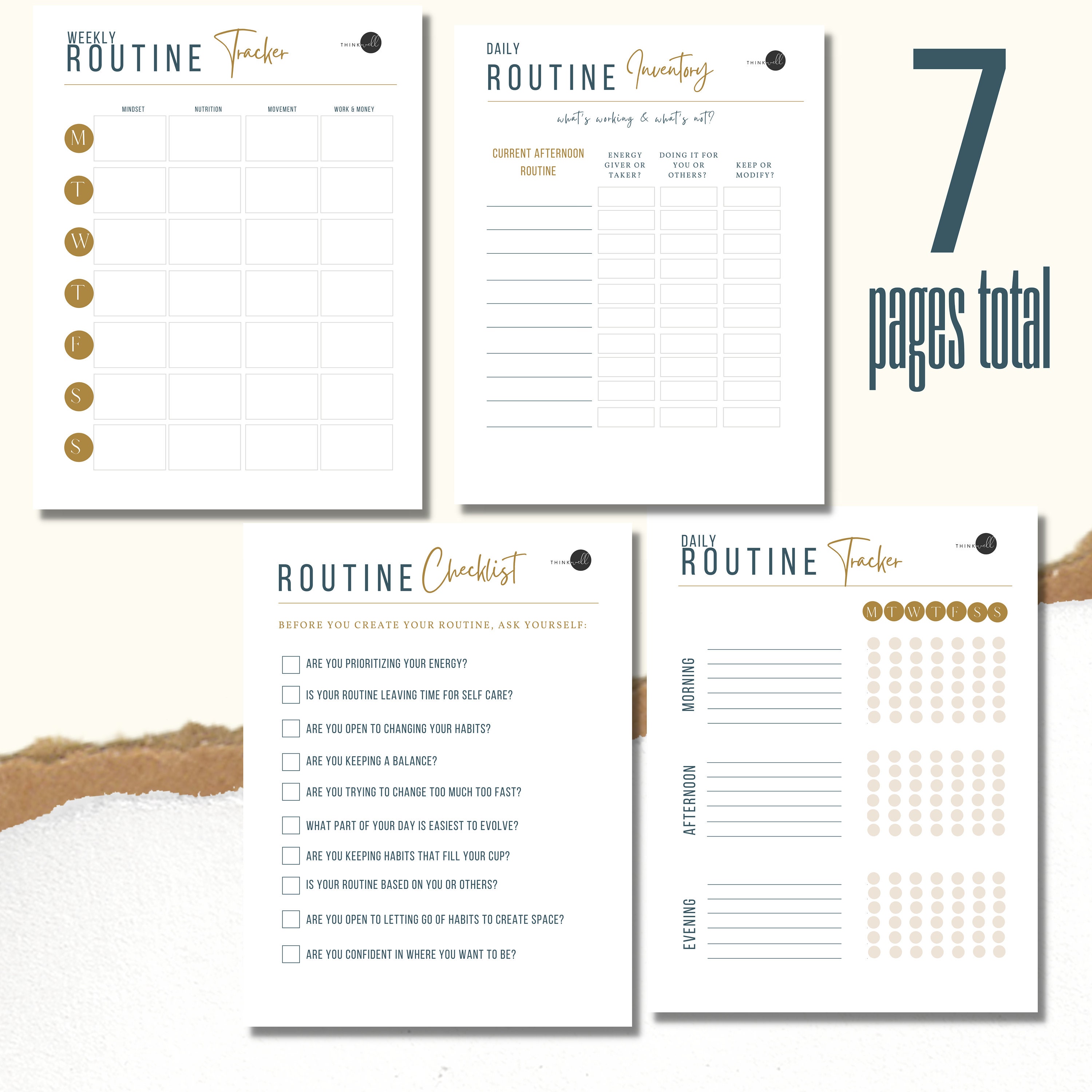 Routine Worksheet Routine Planner Routine Organizer | Etsy