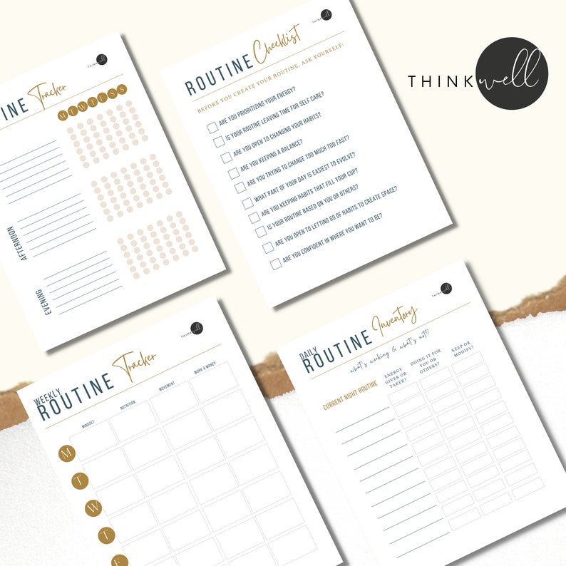 Routine Worksheet Routine Planner Routine Organizer | Etsy