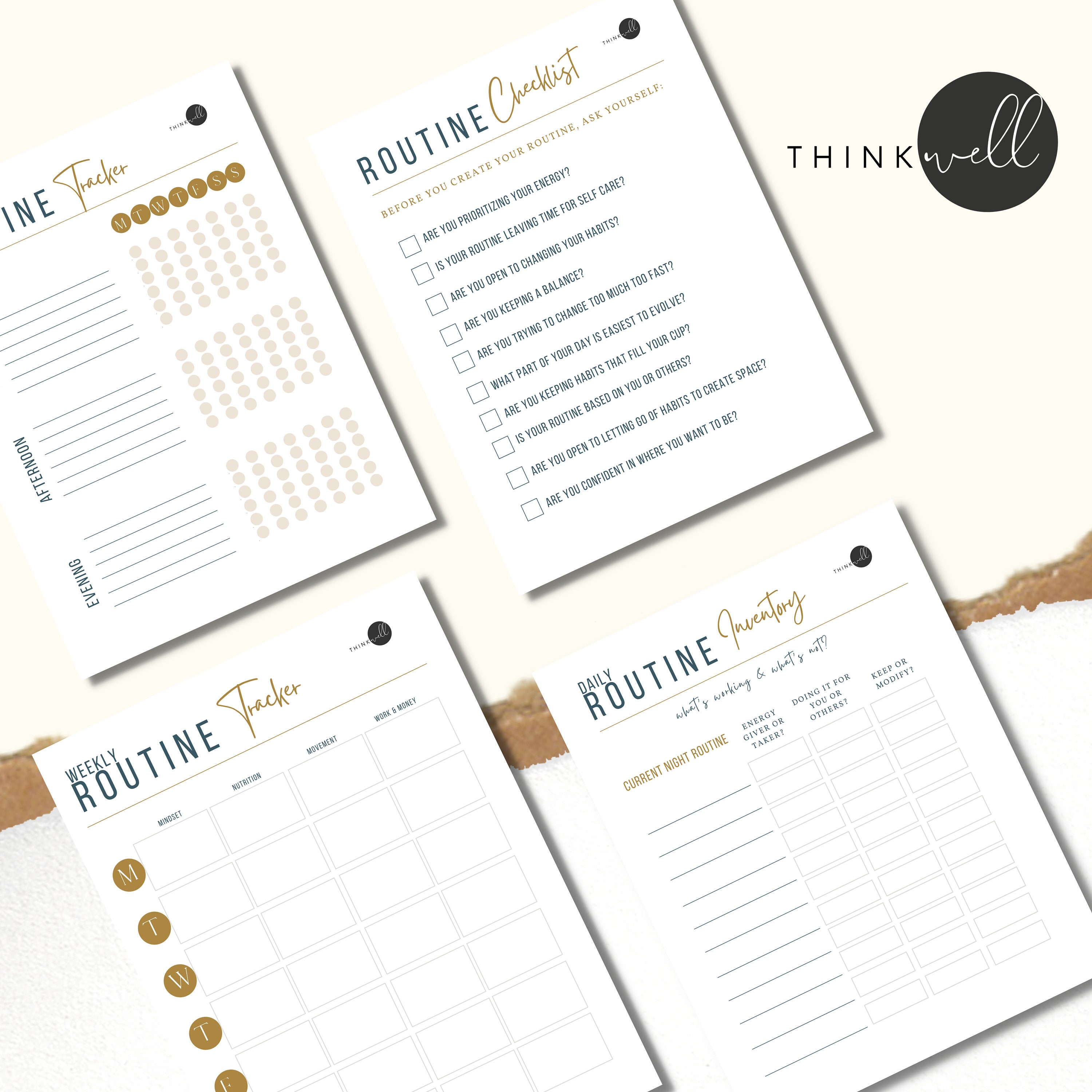 Routine Worksheet Routine Planner Routine Organizer | Etsy