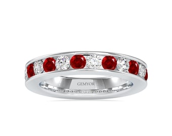 Ruby Channel Set Band - Etsy