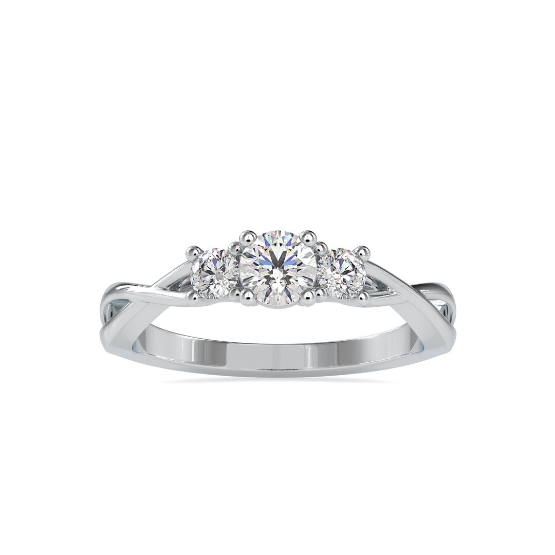Infinity Twisted Three Stone Engagement Ring With 0.55 CTW Natural ...