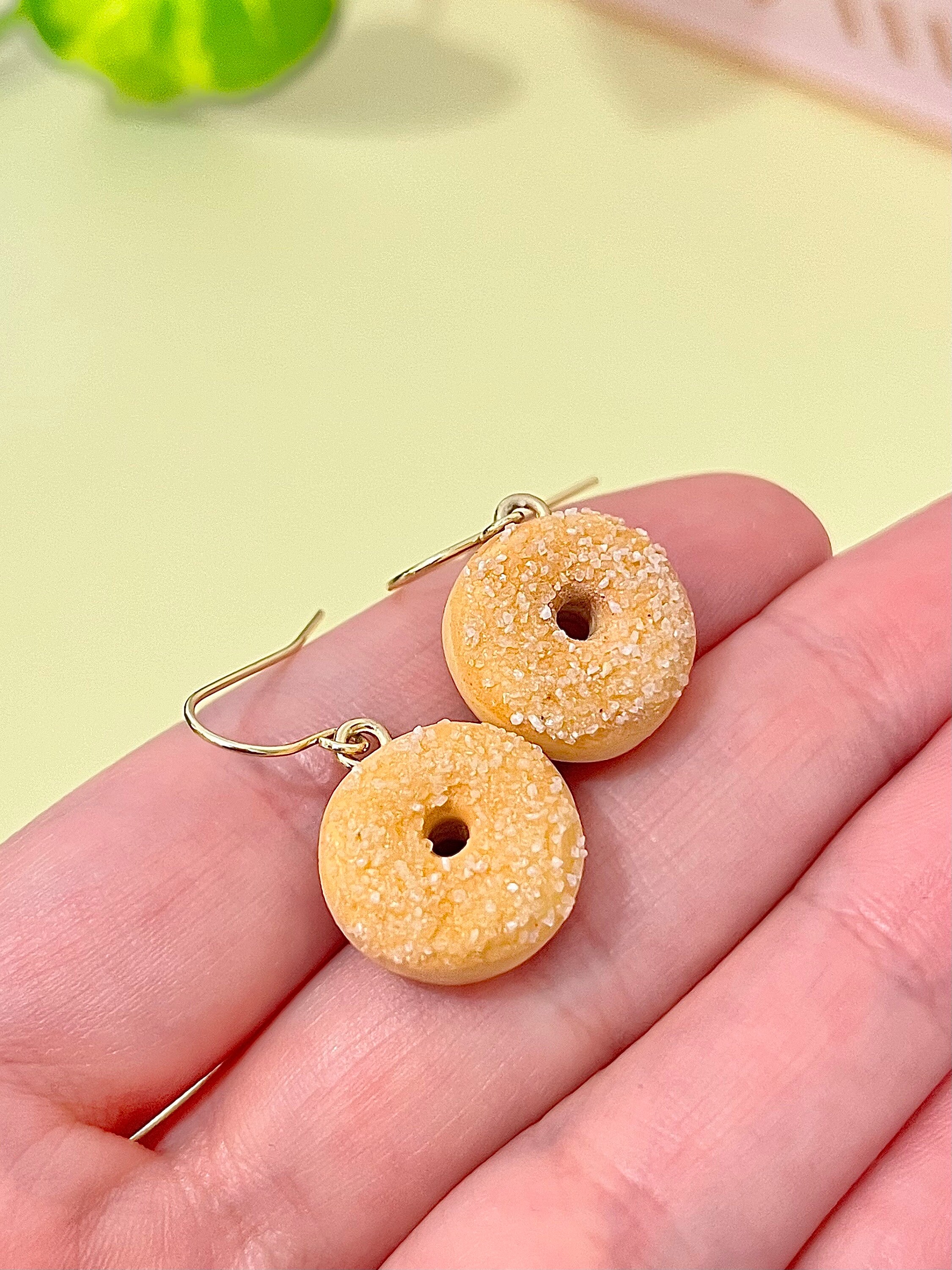 Handmade Donut Polymer Clay Statement Hooks Earrings, Cottagecore ...