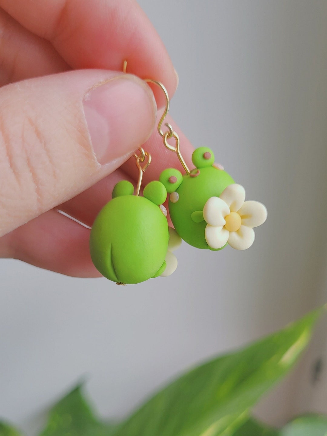 Handmade Froggy Polymerclay Statement Earrings Frog Gold Plated ...