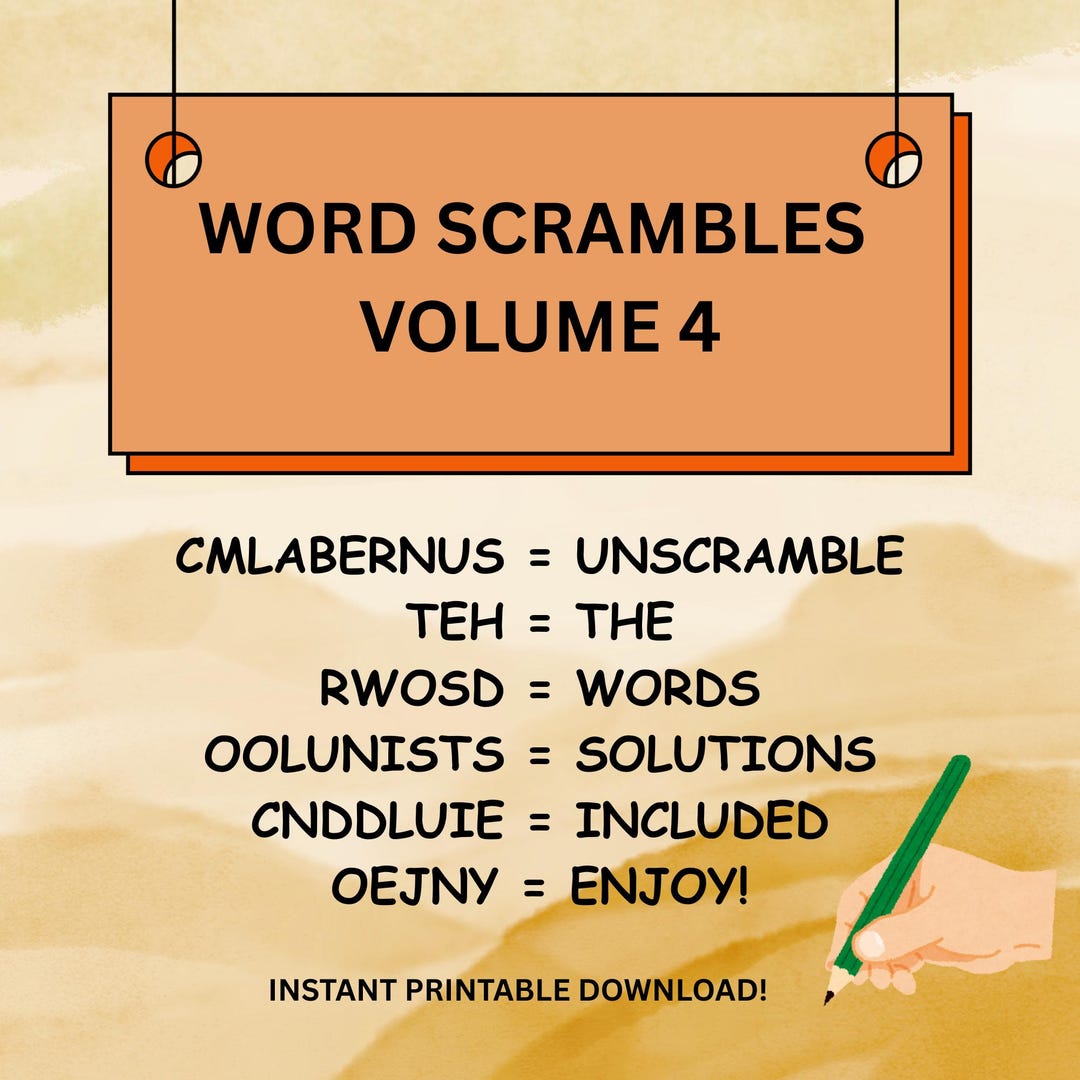 620 Word Scrambles to Print. Instant Download as a PDF File. Huge ...