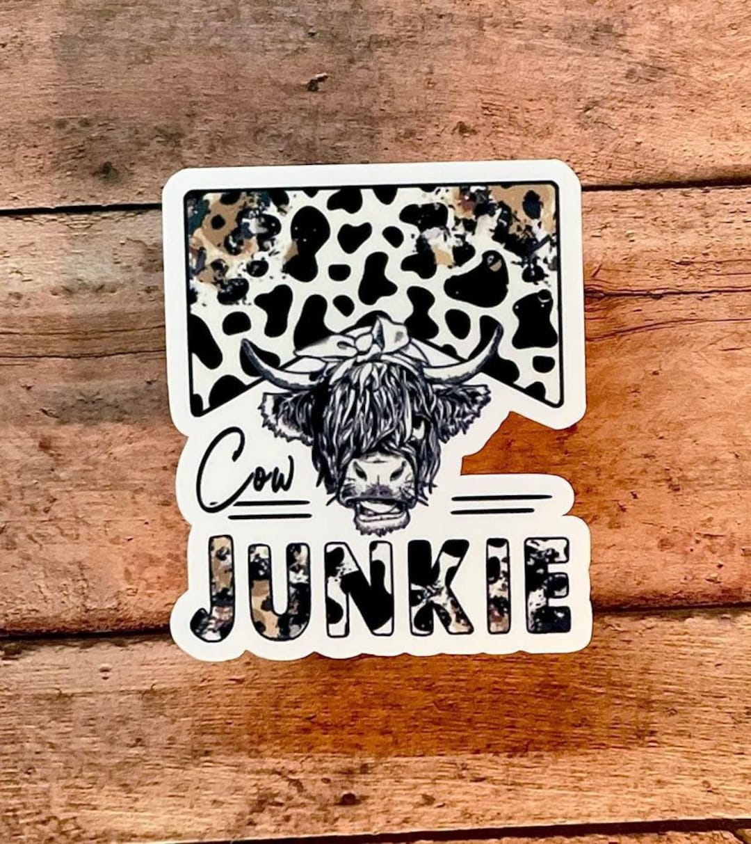 Cow Junkie Waterproof Vinyl Sticker Decal Etsy