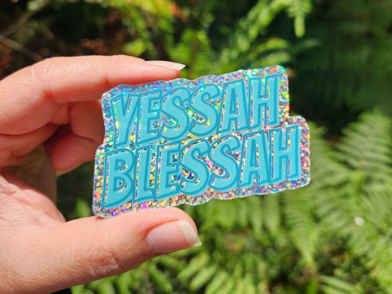 YESSAH BLESSAH Glitter Holographic Waterproof Sticker Decal - Etsy