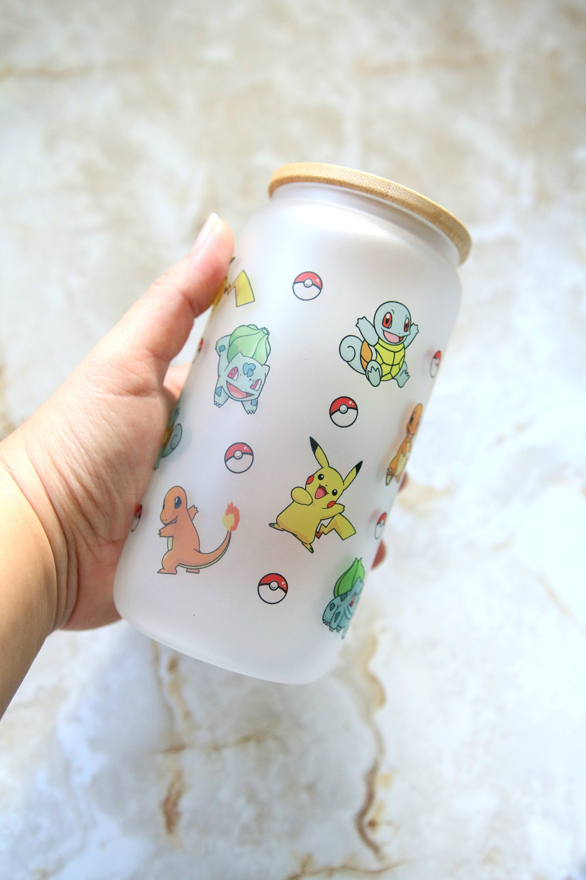 Pokemon Glass Can 16oz Libbey Pikachu Charmander Bulbasaur - Etsy