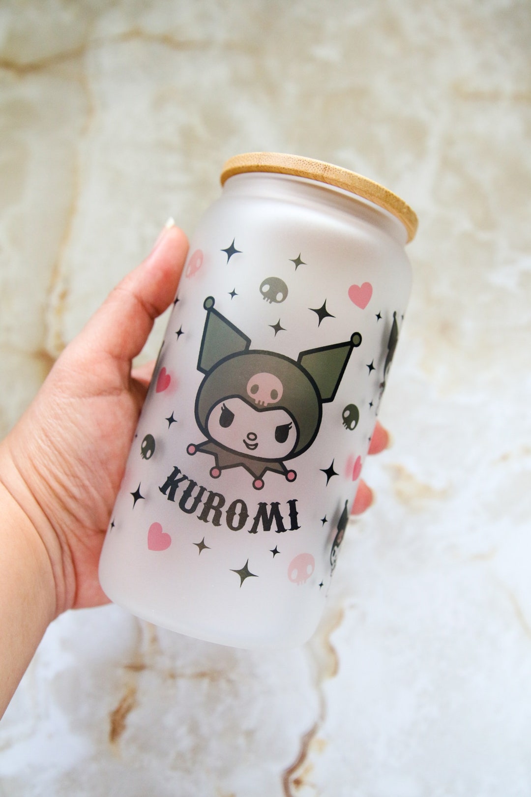 Kuromi Glass Can 16oz Libbey Cute Kawaii Evil Rabbit - Etsy
