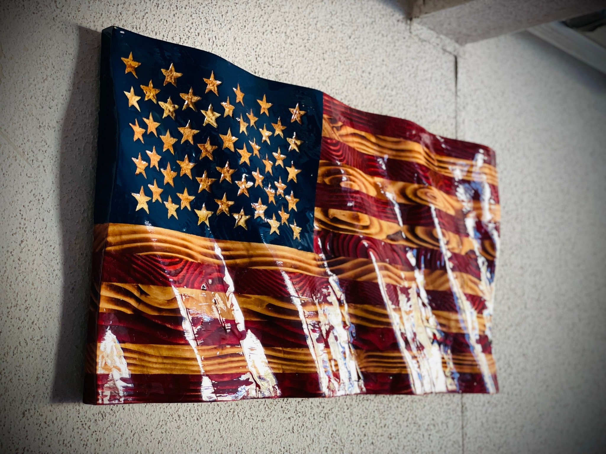 Hand Made, Hand Carved Flag. Pick Your Country. - Etsy