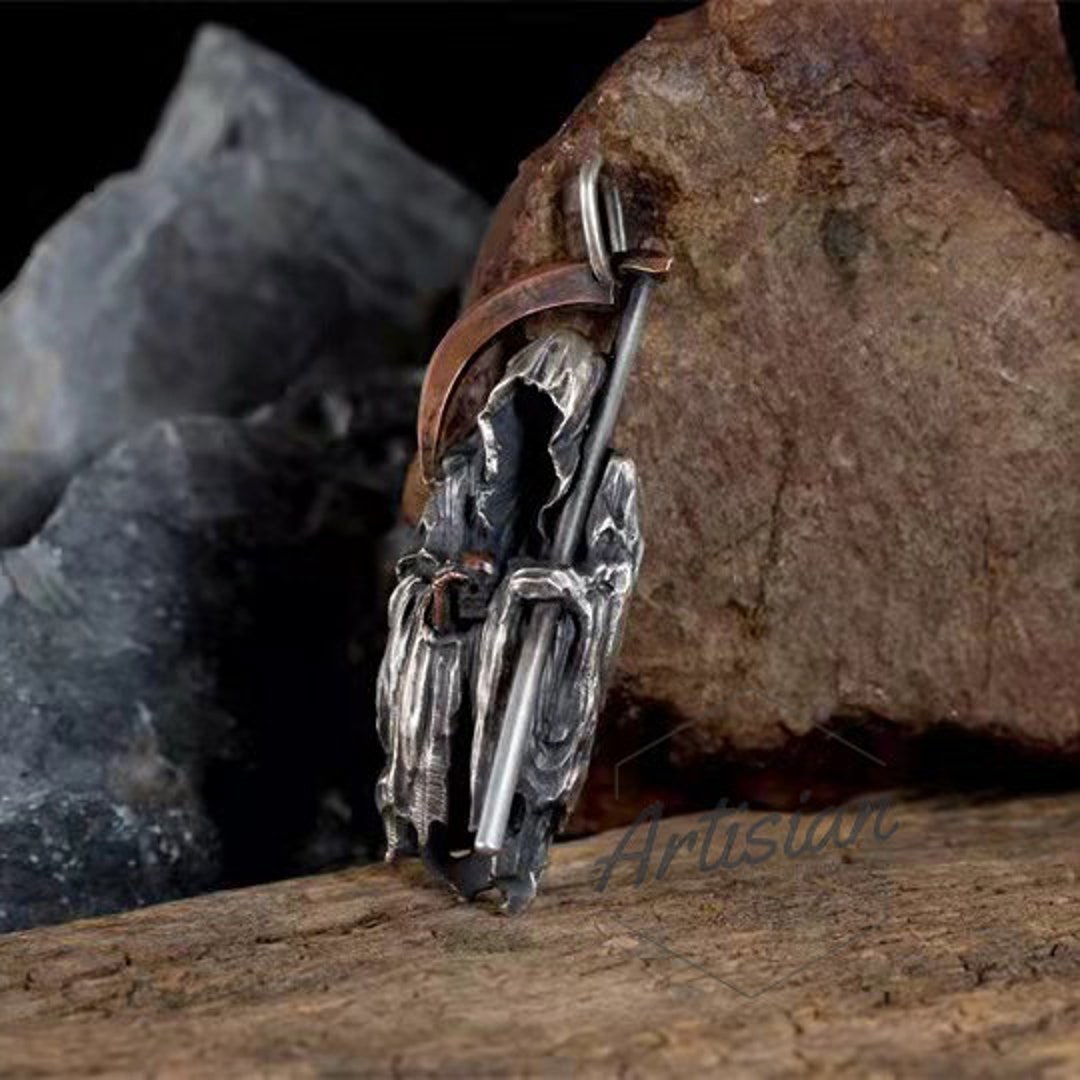 Handmade Grim Reaper Necklace Sterling Silver Men's - Etsy