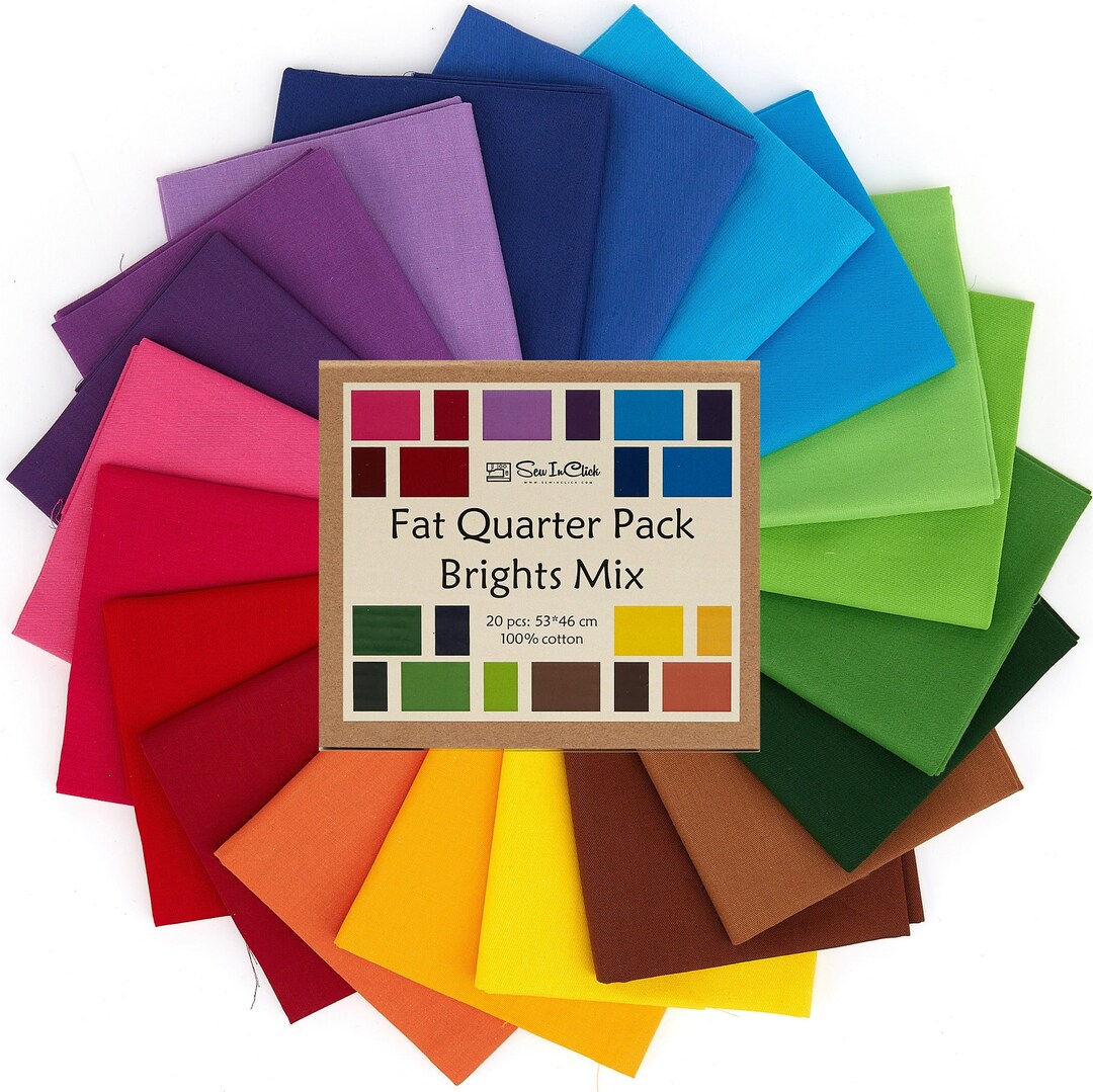 Rainbow Cotton Fat Quarter Bundle: Quilting Fabric, 20 Colors - Etsy