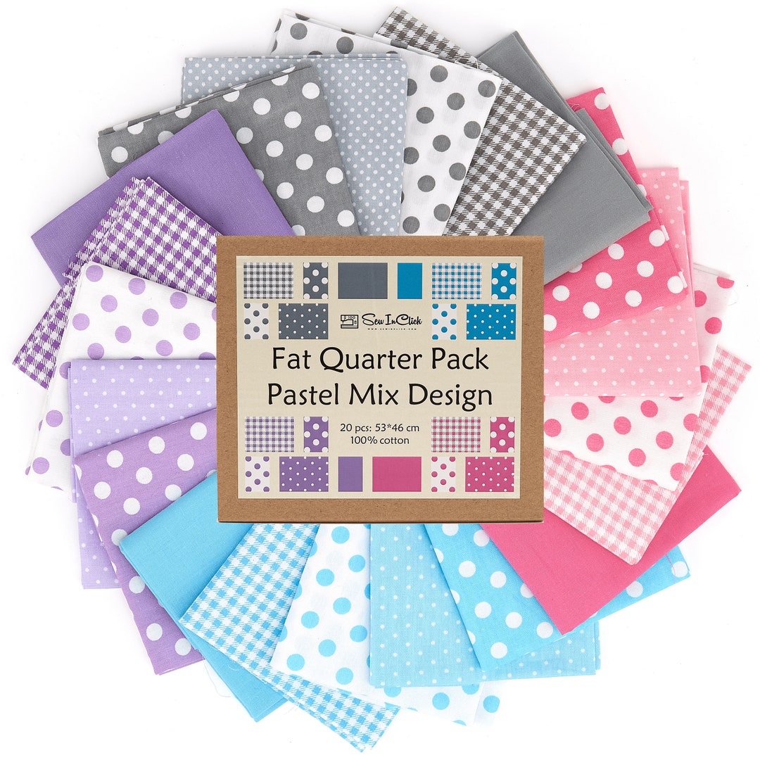 Pastel Fat Quarter Bundle: 100% Cotton Quilting Fabric - 20 Piece Set ...
