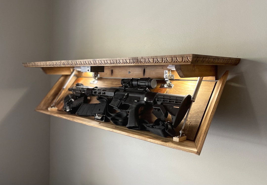 Concealment Shelf 36” With Decorative Molding, Hidden Compartment Shelf ...