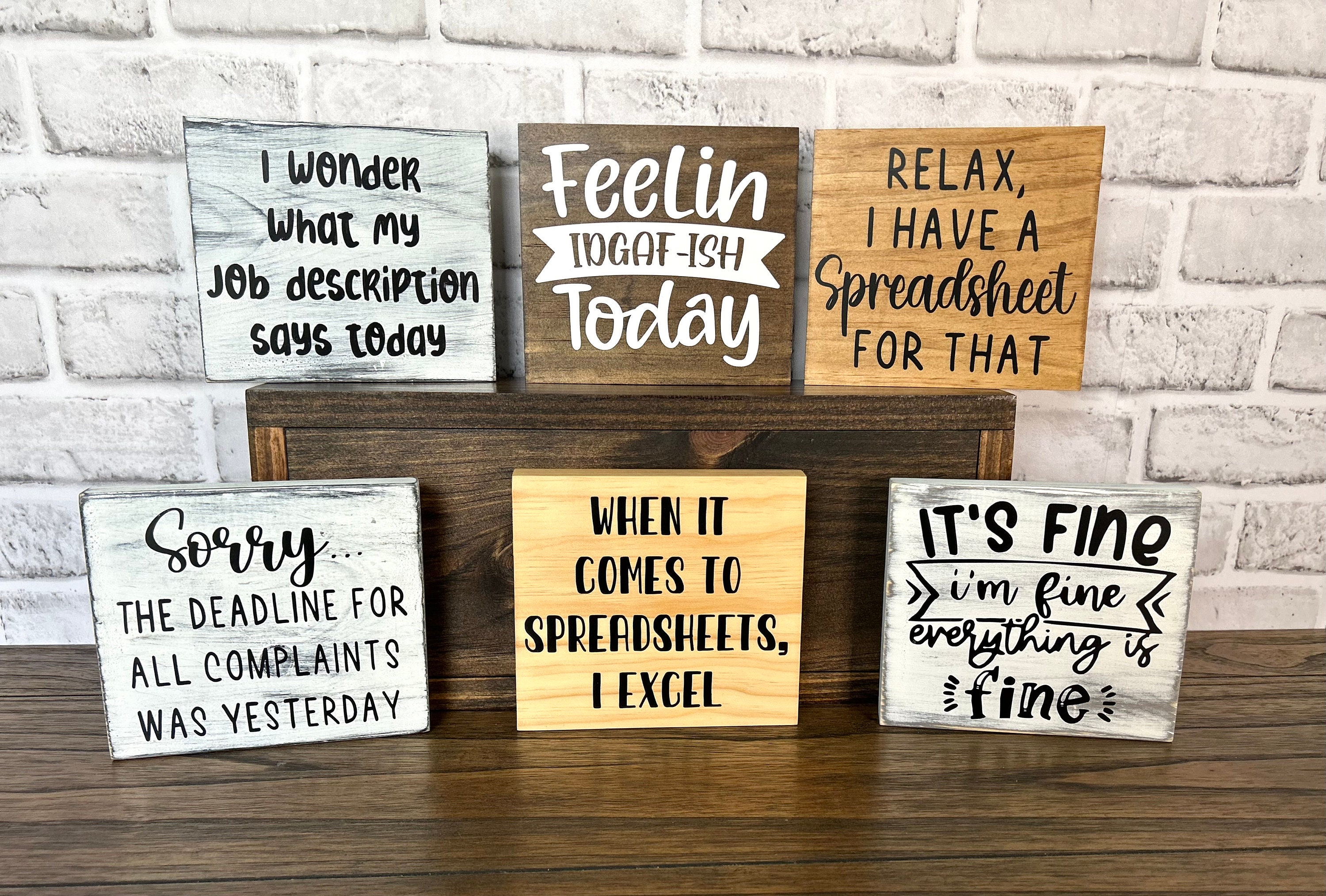 Wooden Block Signs, Funny Office Signs - Etsy