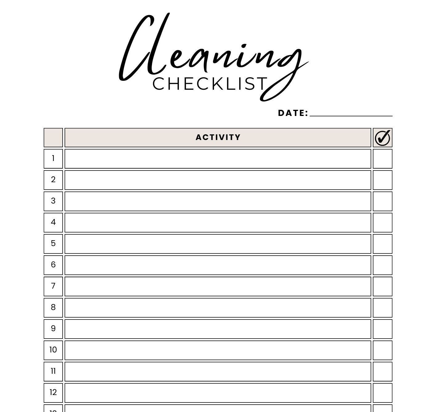 Cleaning Checklist | to Do List, Cleaning Motivation, Cleaning List ...