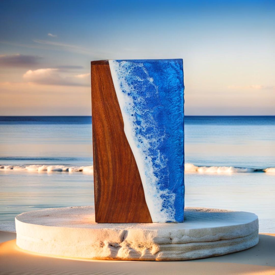 Handmade Rosewood Resin Urn Box Burial for Human Ashes | Personalized ...