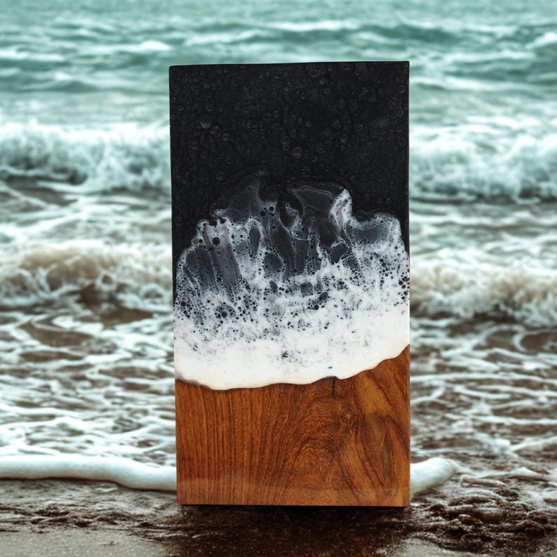 Handmade Rosewood & White Pearly Resin Urn Box: Custom Engraving, Sizes ...