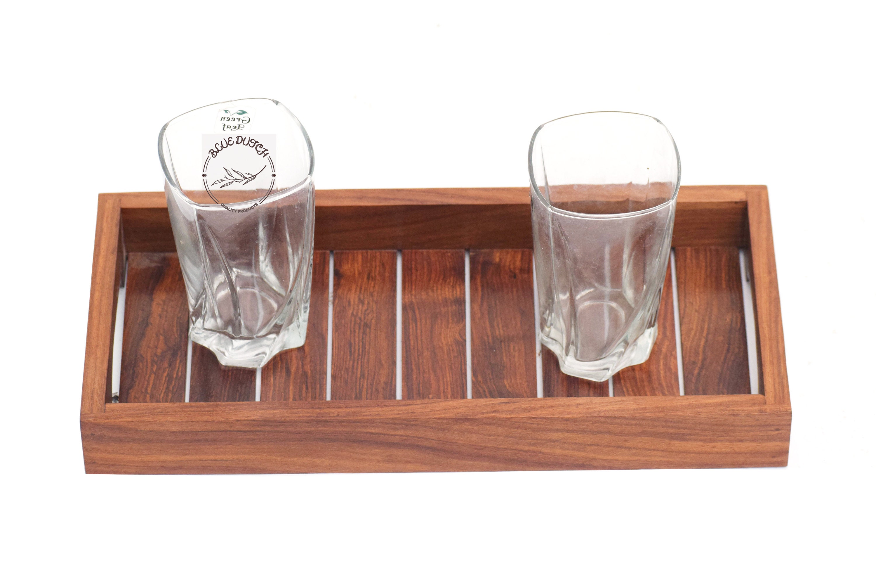 BLUE DUTCH Wooden Sheesham Wood Serving Trays for Dining - Etsy