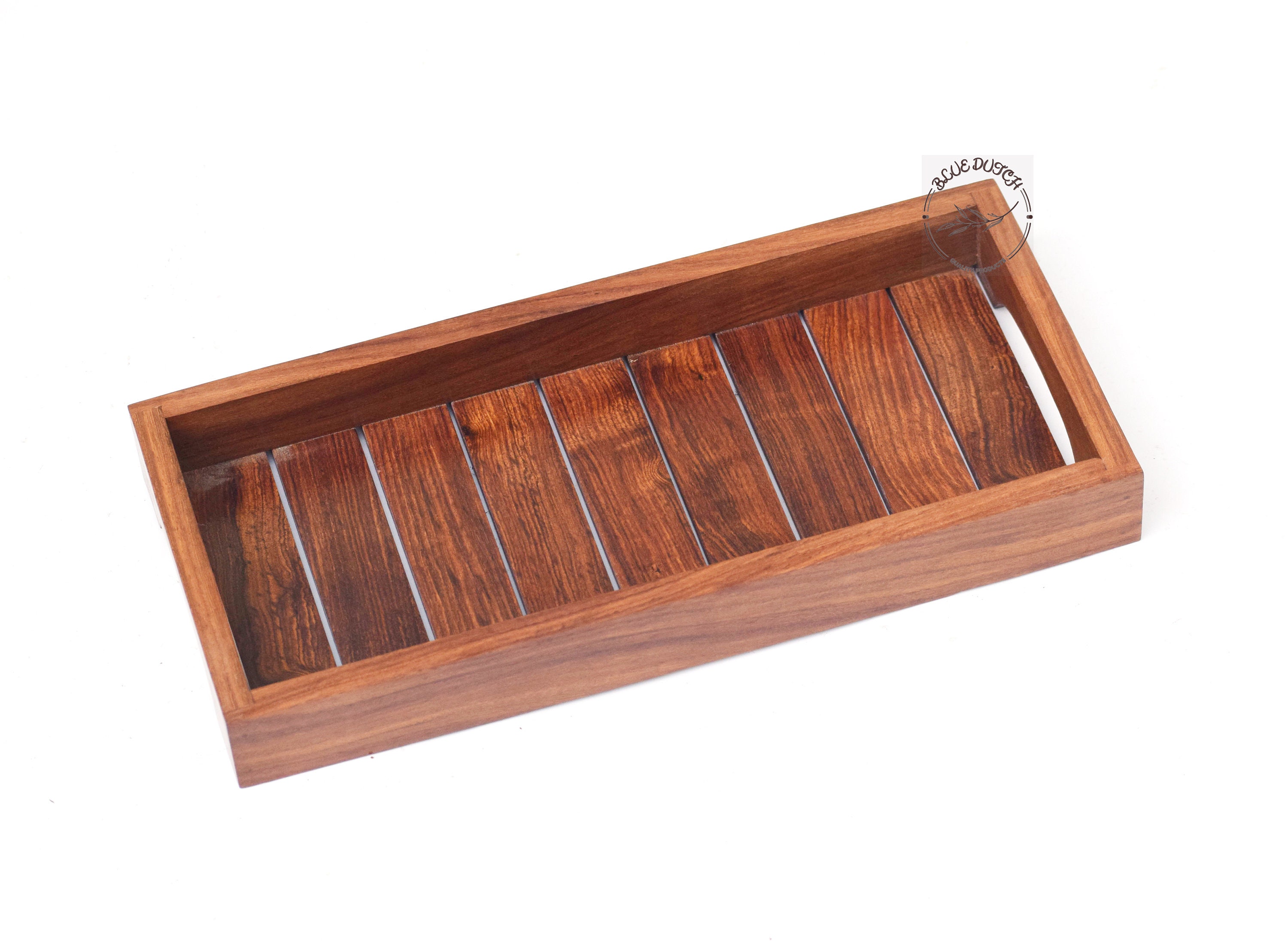 BLUE DUTCH Wooden Sheesham Wood Serving Trays for Dining - Etsy