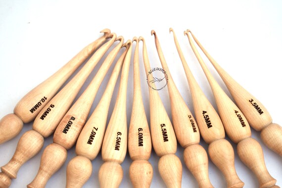 BLUE DUTCH Wooden Crochet Hooks Set of 11 3mm to 10mm Crochet - Etsy