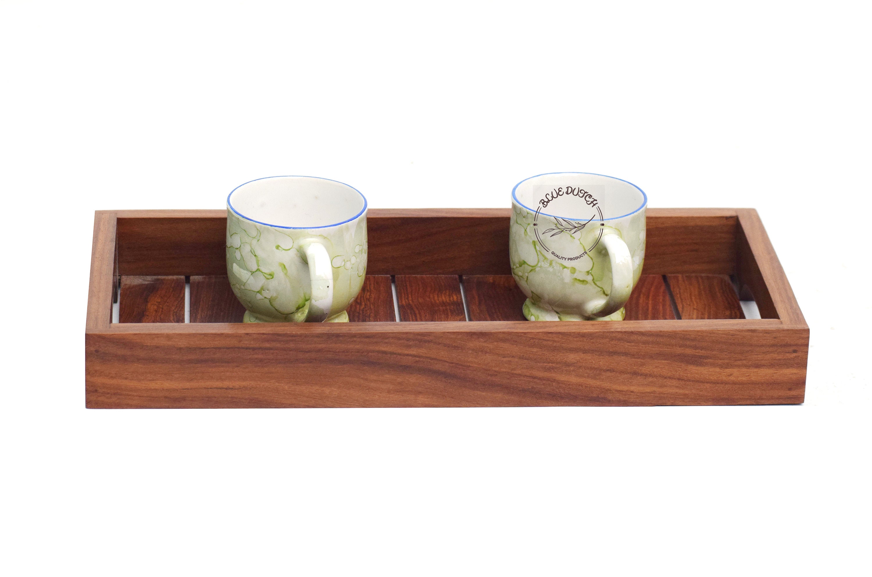 BLUE DUTCH Wooden Sheesham Wood Serving Trays for Dining - Etsy