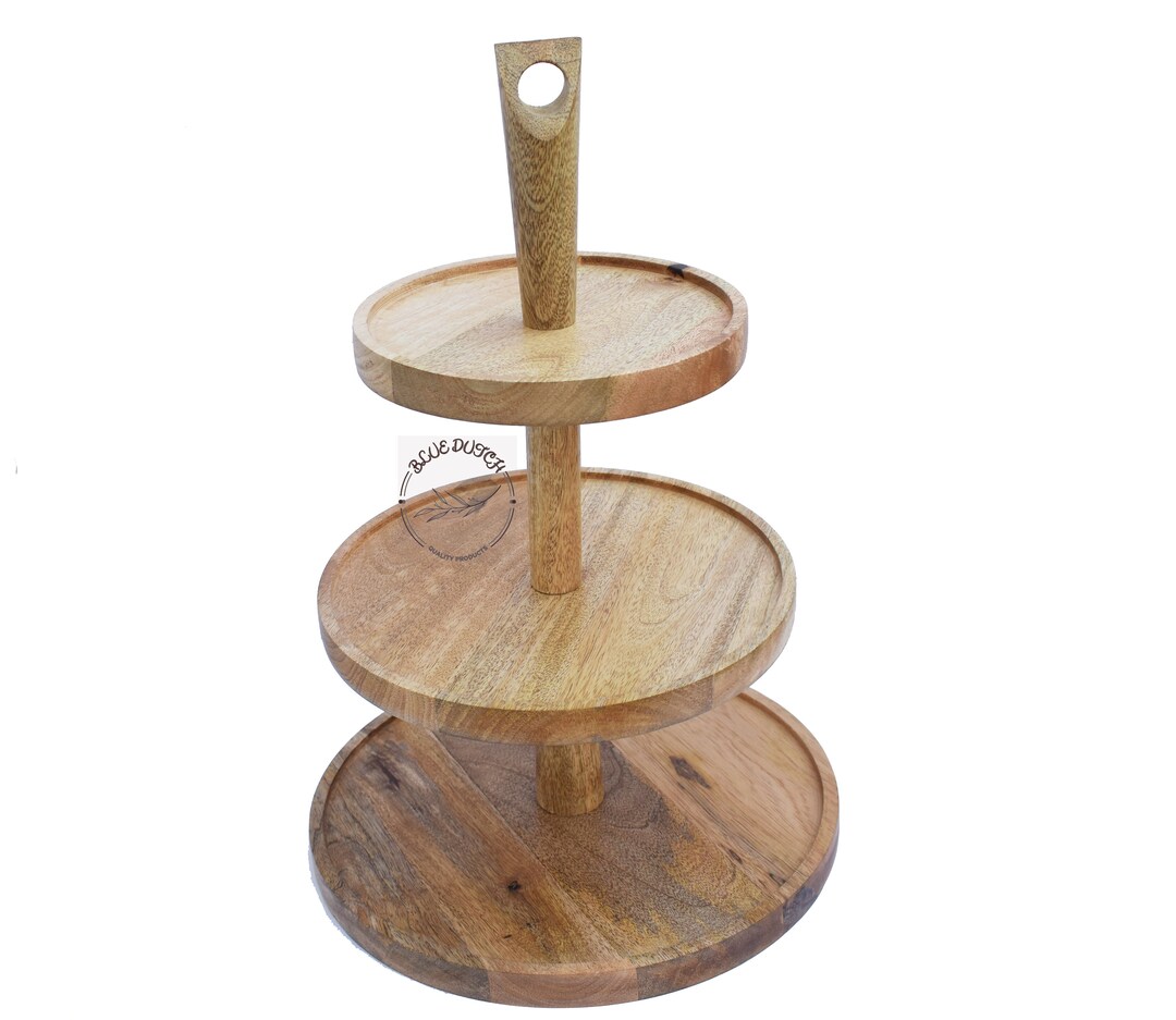 BLUE DUTCH Wooden Cake Stand for Party Tier Cake Stand | Fruits Stand ...