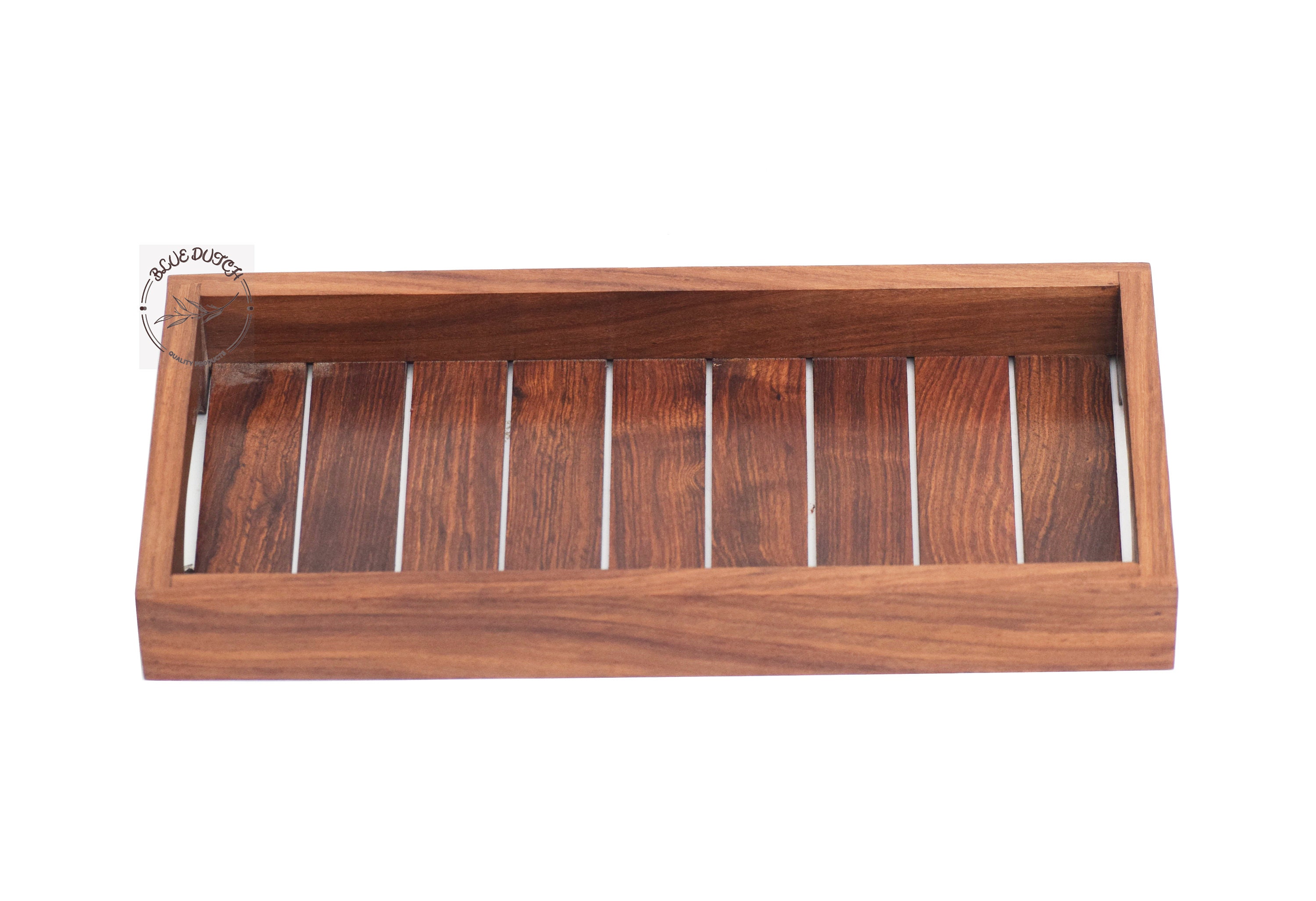 BLUE DUTCH Wooden Sheesham Wood Serving Trays for Dining - Etsy