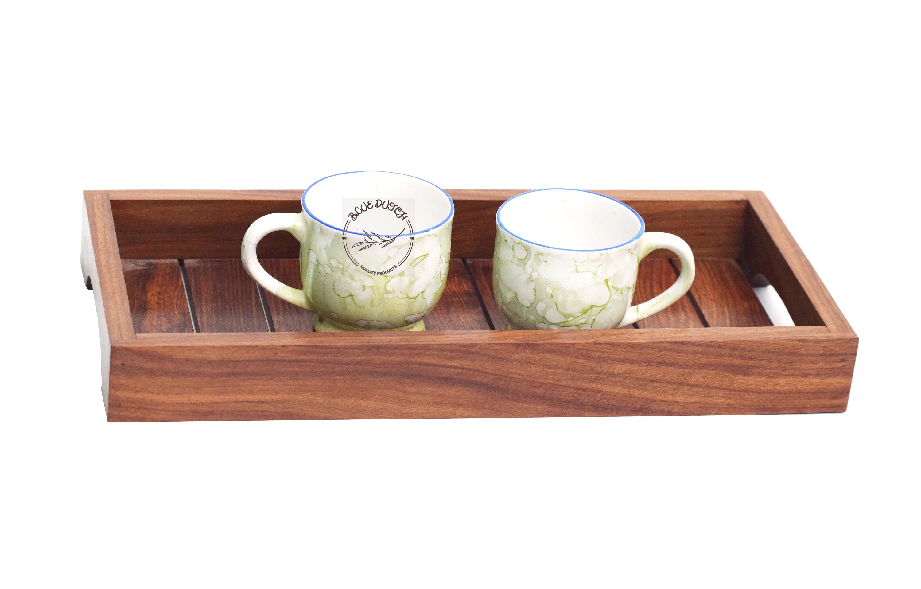 BLUE DUTCH Wooden Sheesham Wood Serving Trays for Dining - Etsy