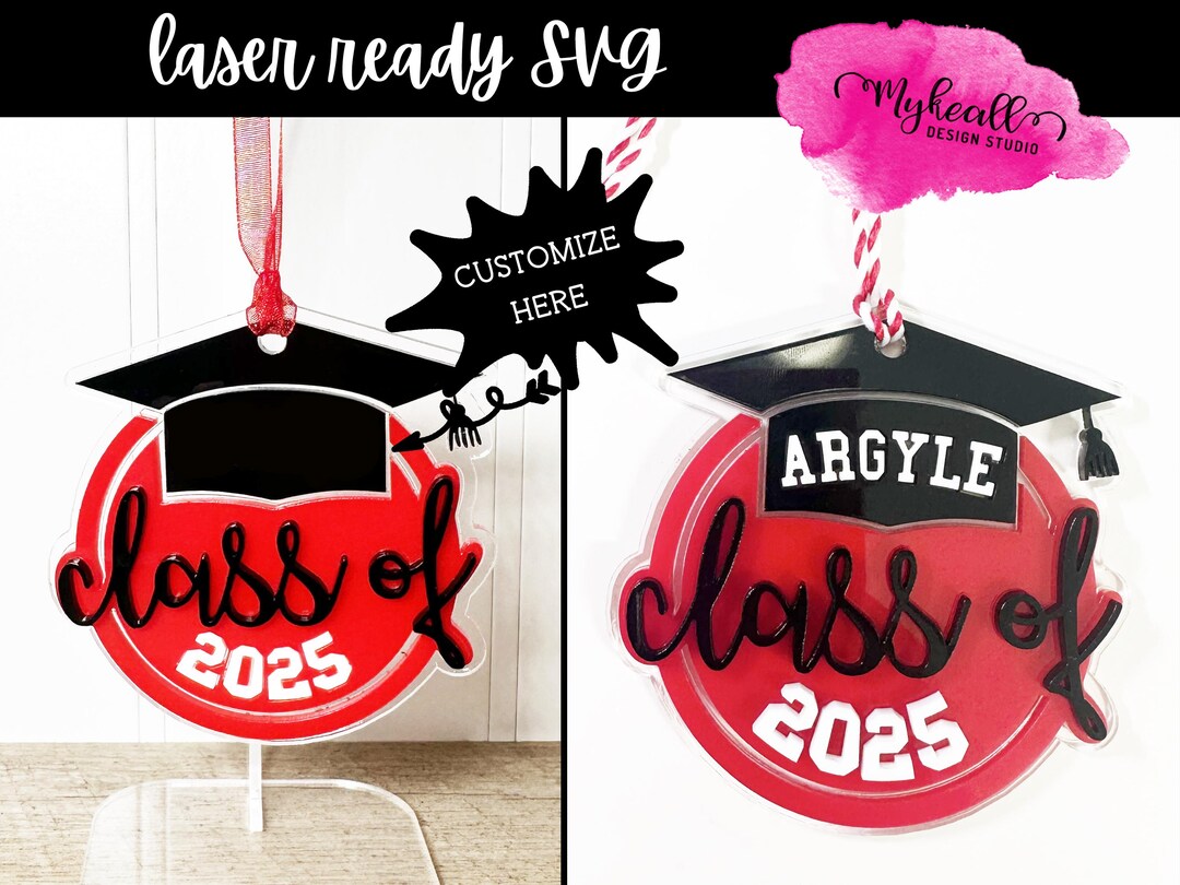 Class of 2025 Graduation Hat -2 Designs - Tassel Holder - SVG Cut Files ...
