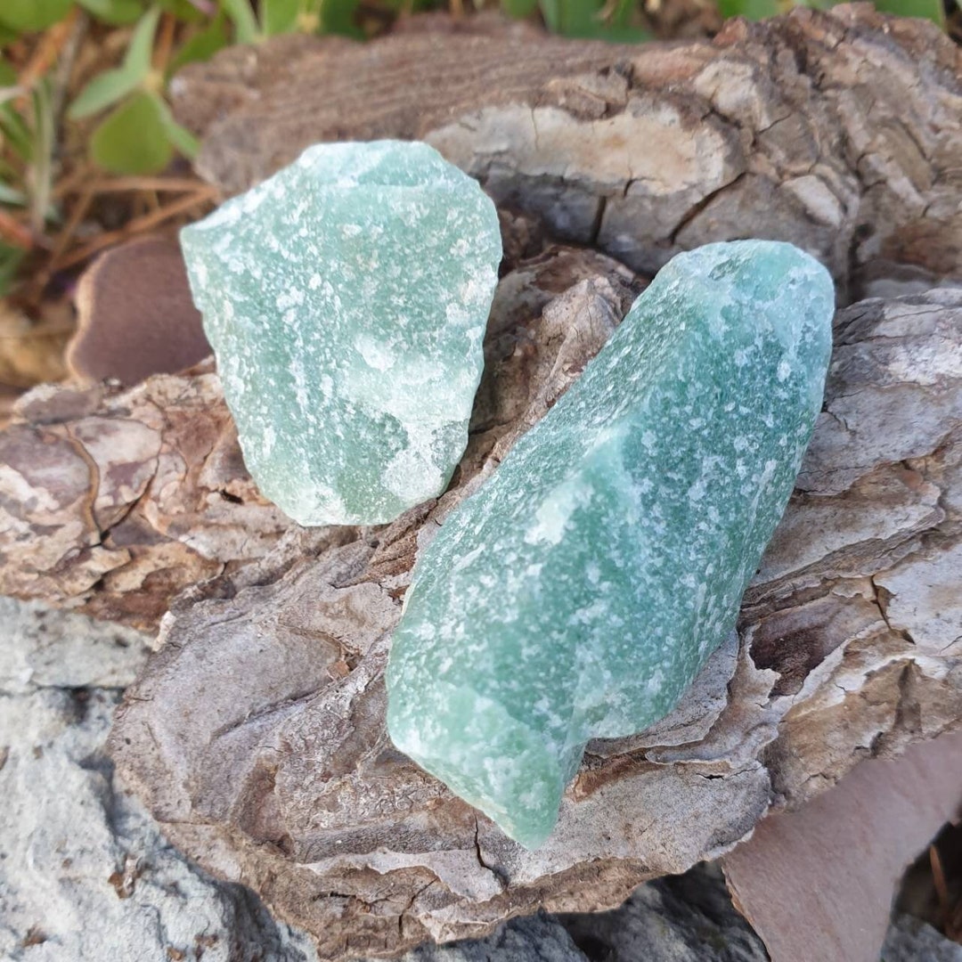 2 Raw Green Quartz. Rough Green Quartz. Natural Green Quartz. Green ...