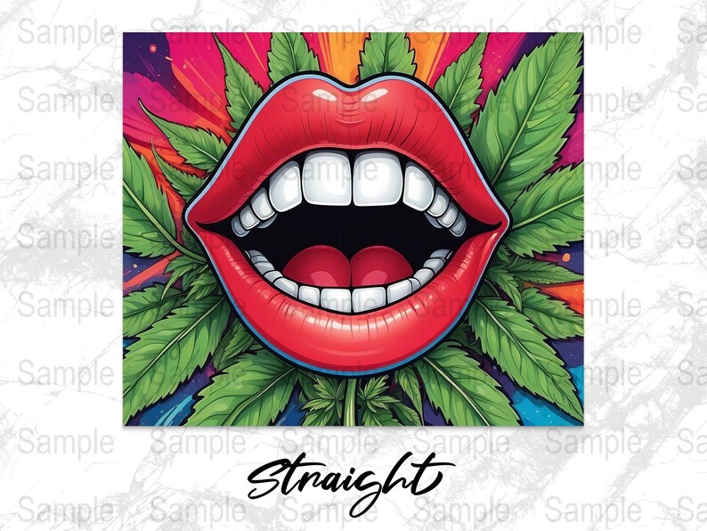 Funny Weed, Cannabis, Marijuana, Lips 20 Oz Skinny Tumbler Sublimation ...