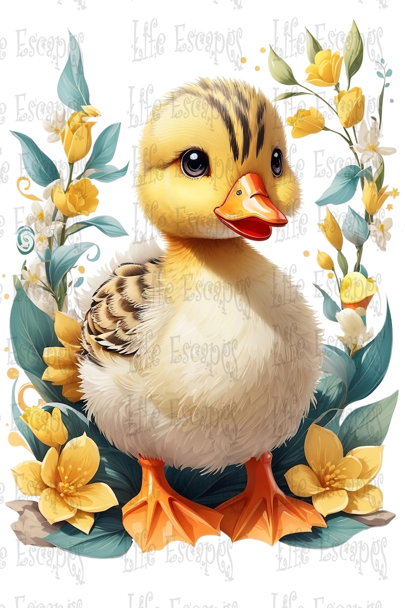 Printable Cute Baby Duck Clipart Bundle Set 5, PNG, Commercial Use ...