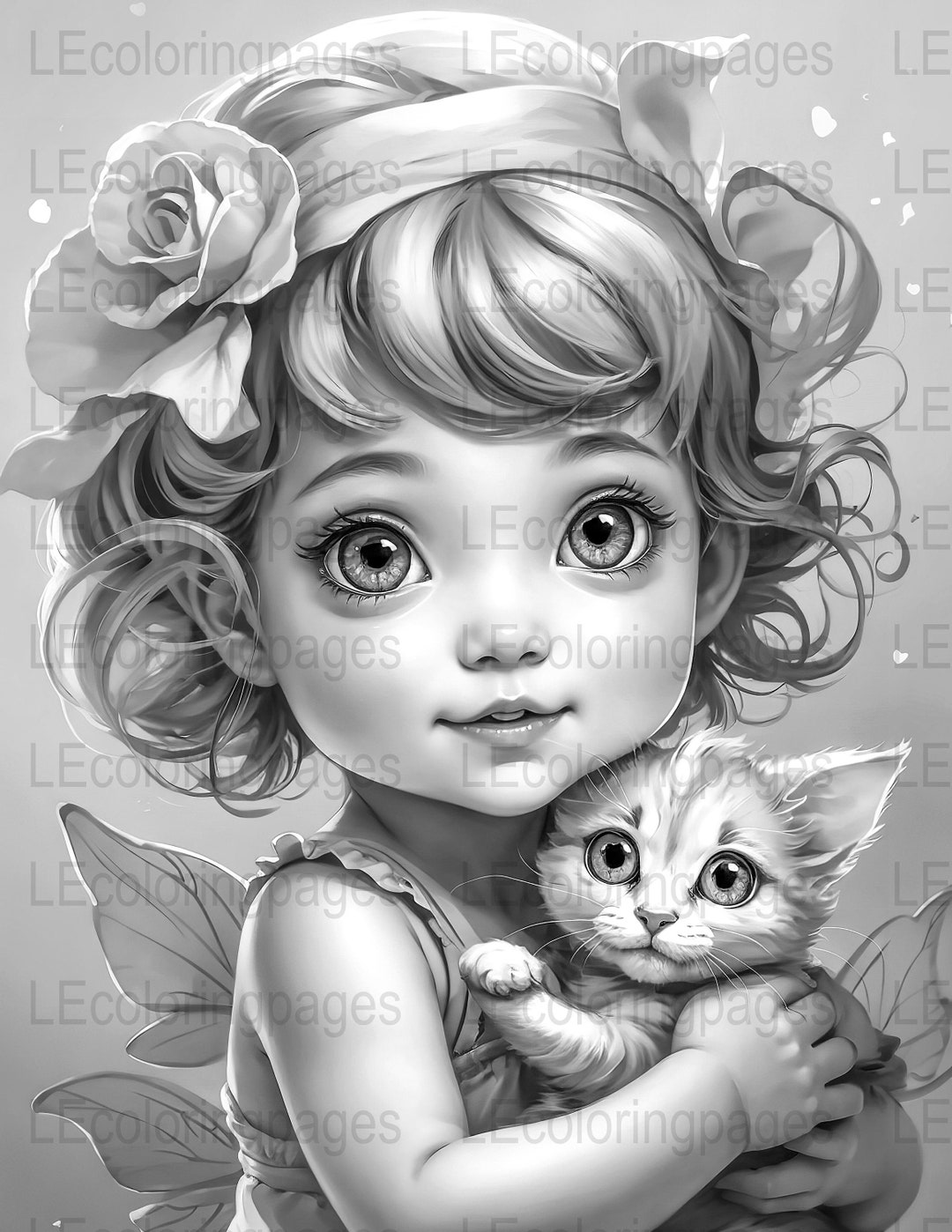 Enchanting Baby Fairy Coloring Page for Adults 67 Instant Download ...