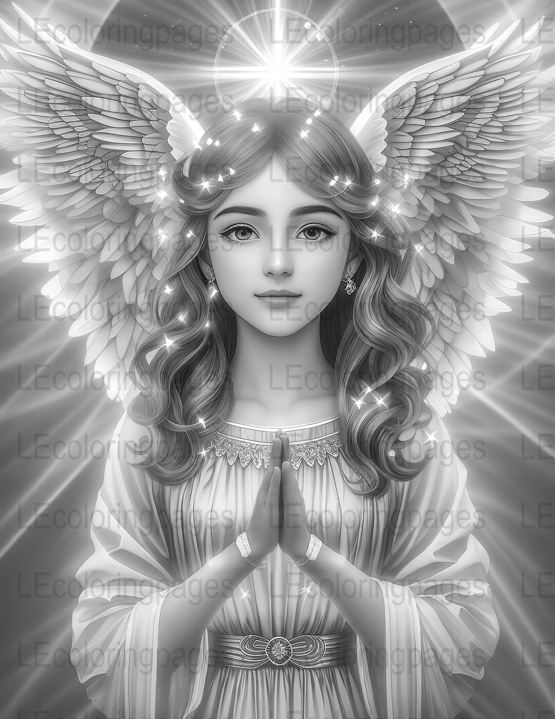 Heavenly Angel Coloring Page Life Escapes, Angel #54 From Heavenly ...