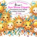 Printable Sun Clipart Bundle - Set #1, PNG, Commercial Use, Digital ...