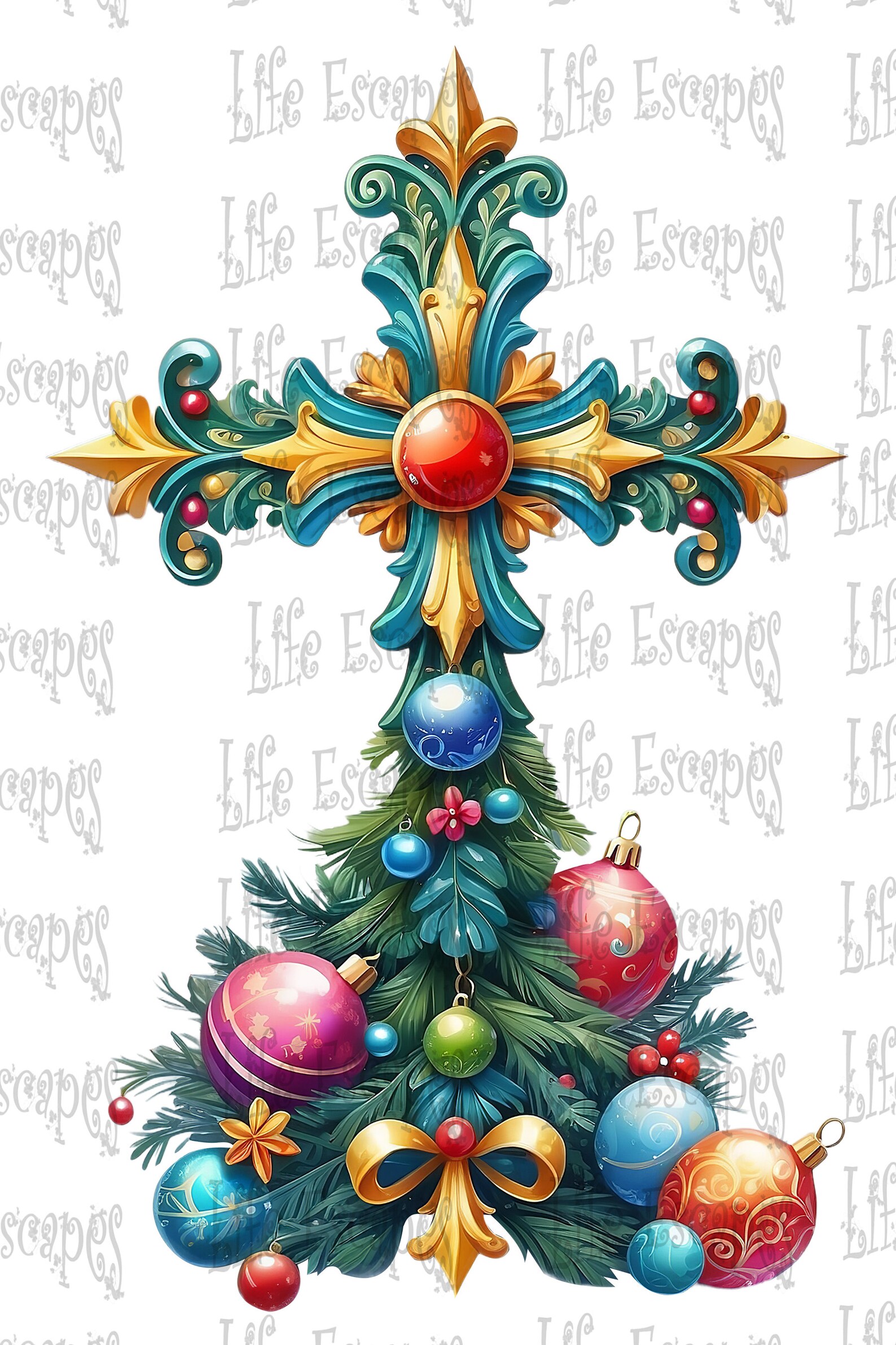 Christmas Crosses Clipart – Festive PNG Images (digital Download) - Etsy