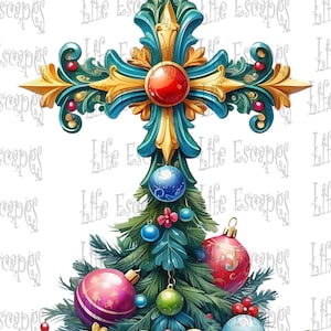 Printable Christmas Crosses Clipart Set - Set #1, PNG, Commercial Use ...