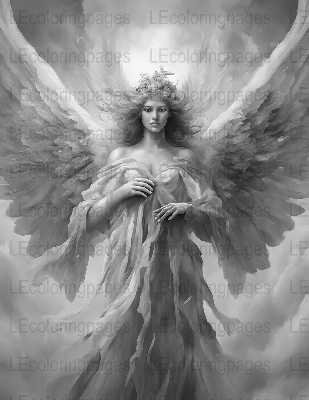 Heavenly Angel Coloring Page Life Escapes, Angel #16 From Heavenly ...