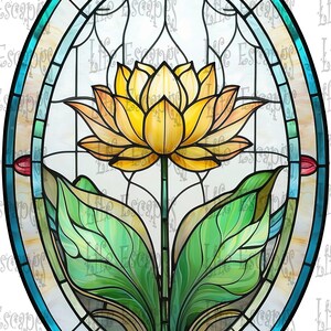 Printable Stained Glass Lotus Flower Clipart Bundle - Set #1, PNG ...