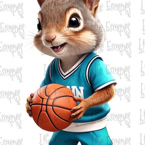 Baby Squirrel Basketball Clipart, Cute Sports Animals, Kids ...
