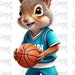 Baby Squirrel Basketball Clipart, Sports Animals PNG (commercial Use ...
